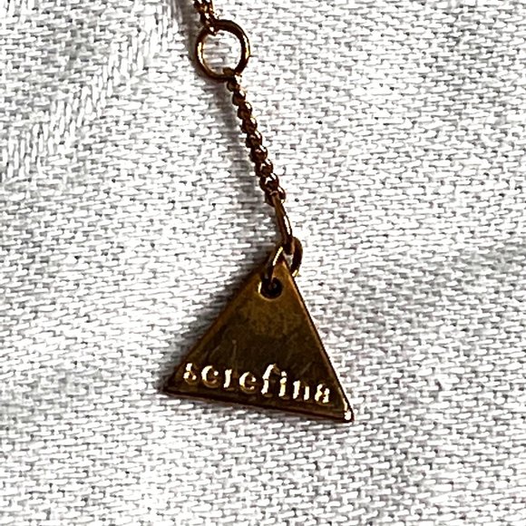 Serefina | Jewelry | Serefina Gold Tone Lariat Bar Pendant Necklace Signed 27 Inch Logo Dangle ...